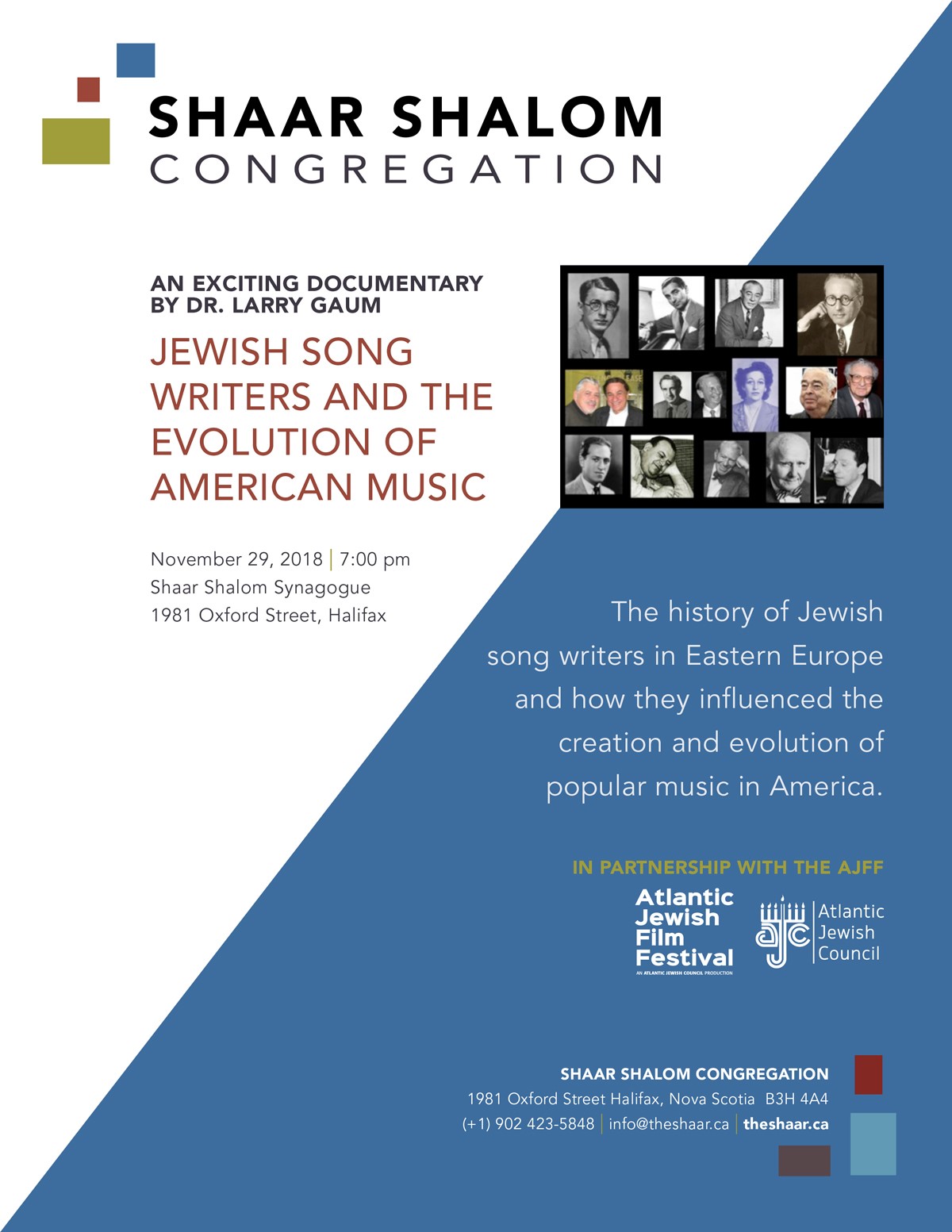 The Shaar and the AJFF present “Jewish Songwriters and the Evolution of ...